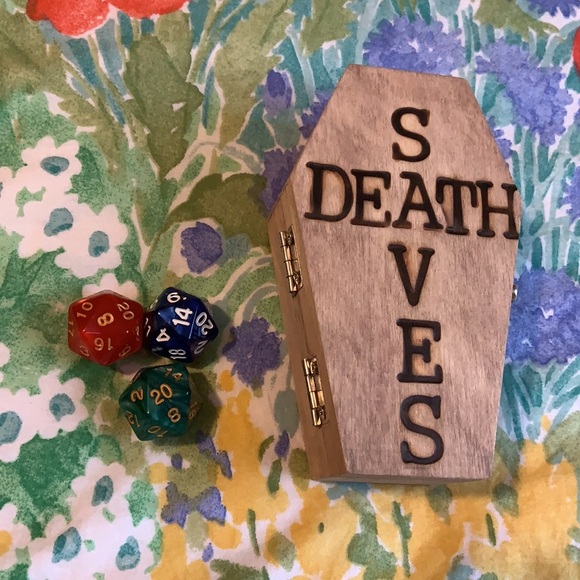 Games | Dnd Death Saves Coffin Box Dungeons Dragons Rpg Dice Mini Tray ...